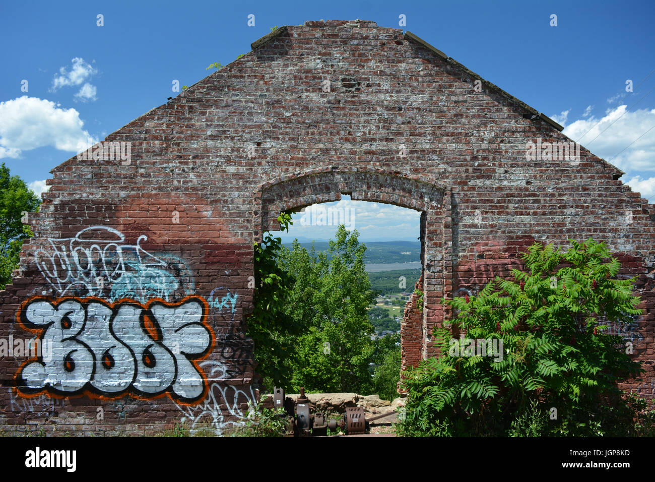 Ruins of Red Brick Building on Mountain Stock Photo - Alamy