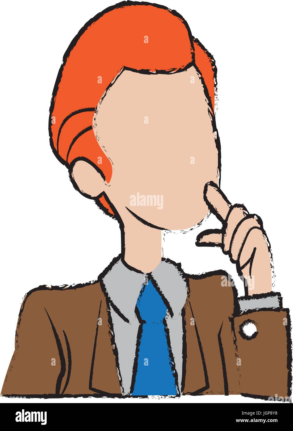 portrait male business man cartoon work people vector illustration ...