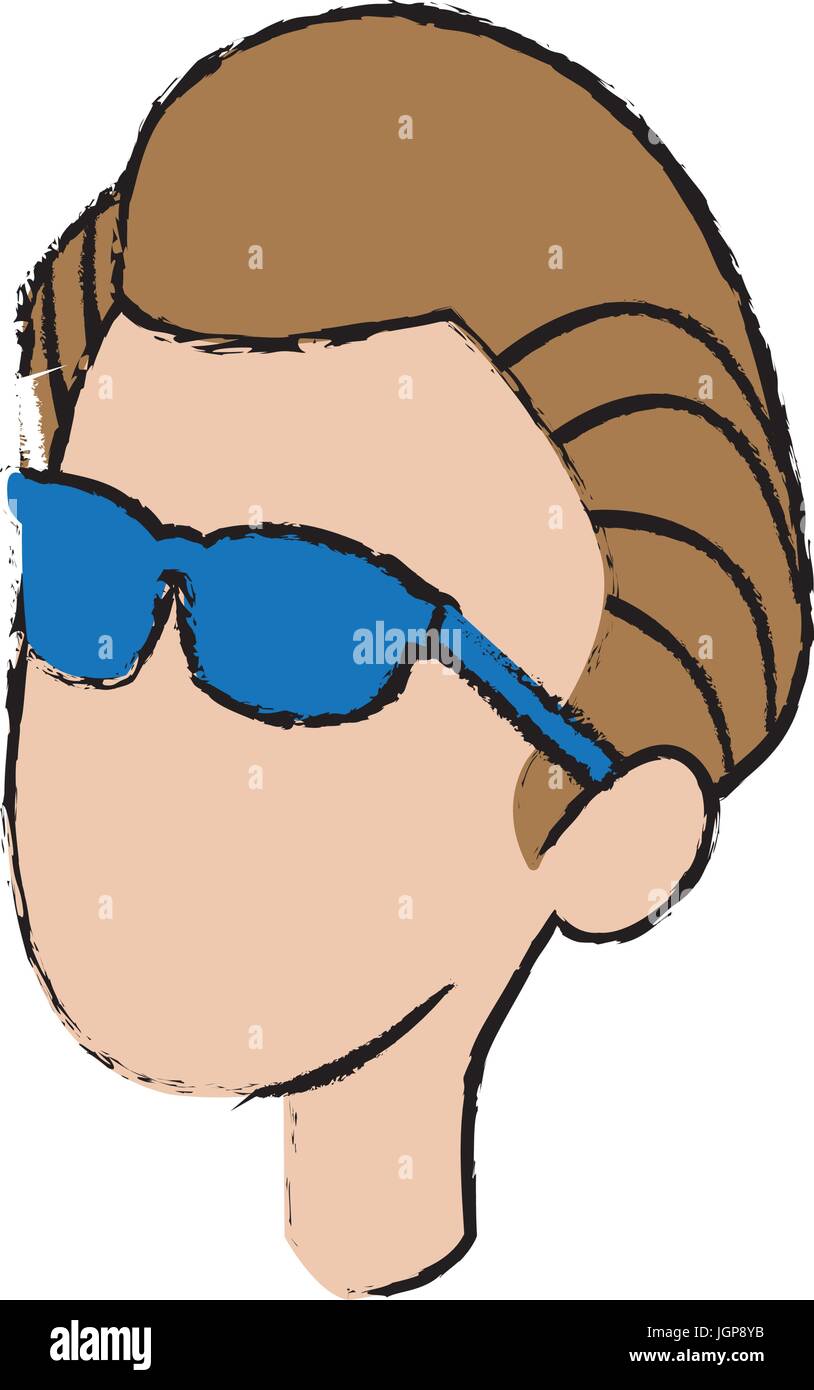 cartoon portrait head man male character vector illustration Stock ...