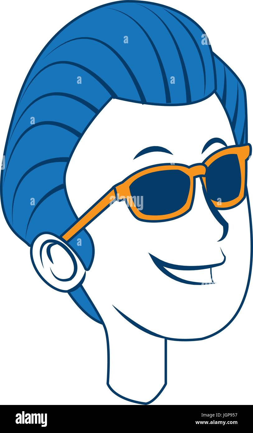 cartoon portrait head man male character vector illustration Stock ...