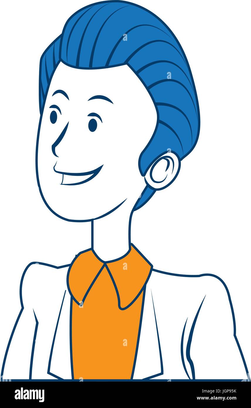 portrait male business man cartoon work people vector illustration ...