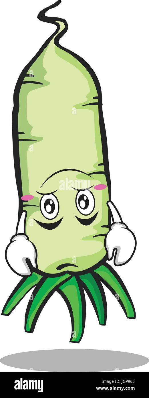 Upside down white radish cartoon character Stock Vector Image & Art - Alamy