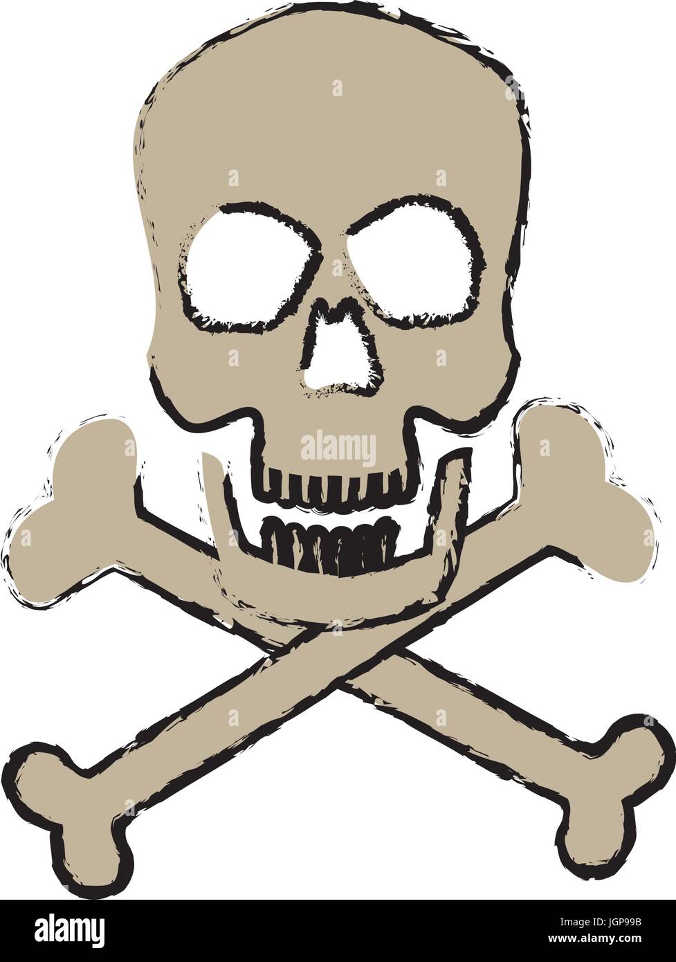 danger skull bones crossed medicine symbol vector illustration Stock ...