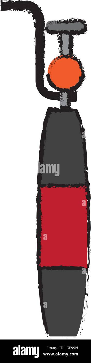 oxygen cylinder with manometer medical instrument vector illustration ...