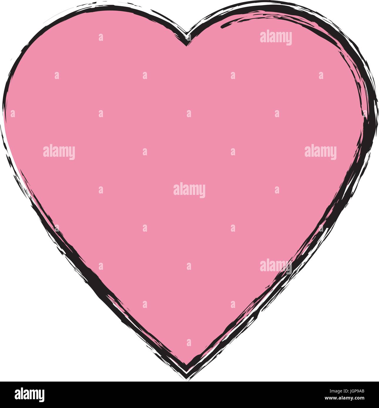 pink heart love health romantic symbol vector illustration Stock Vector ...