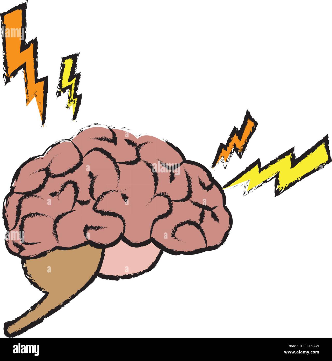 brain human pain sick organ vector illustration Stock Vector Image ...