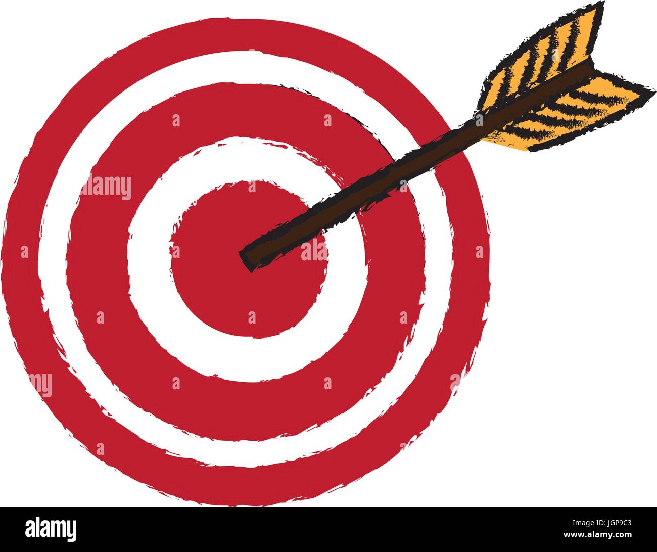 arrow hitting a target business solution concept vector illustration ...