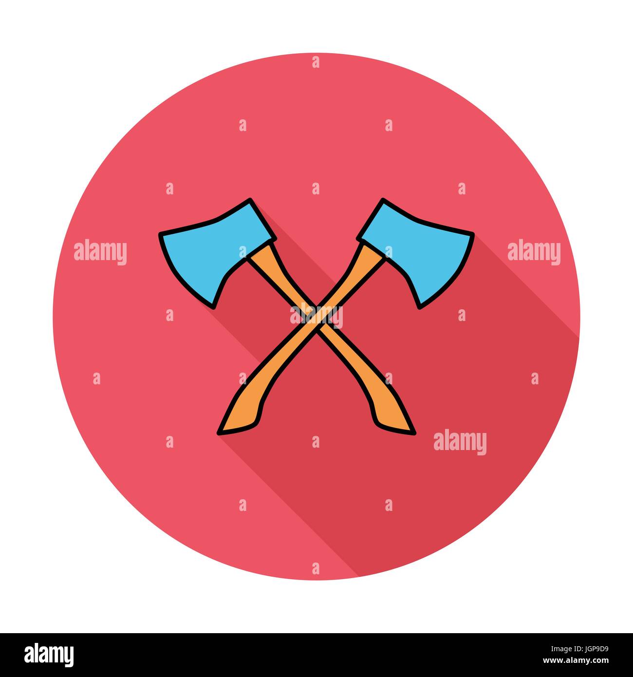 Axe. Single flat color icon on the circle. Vector illustration Stock ...