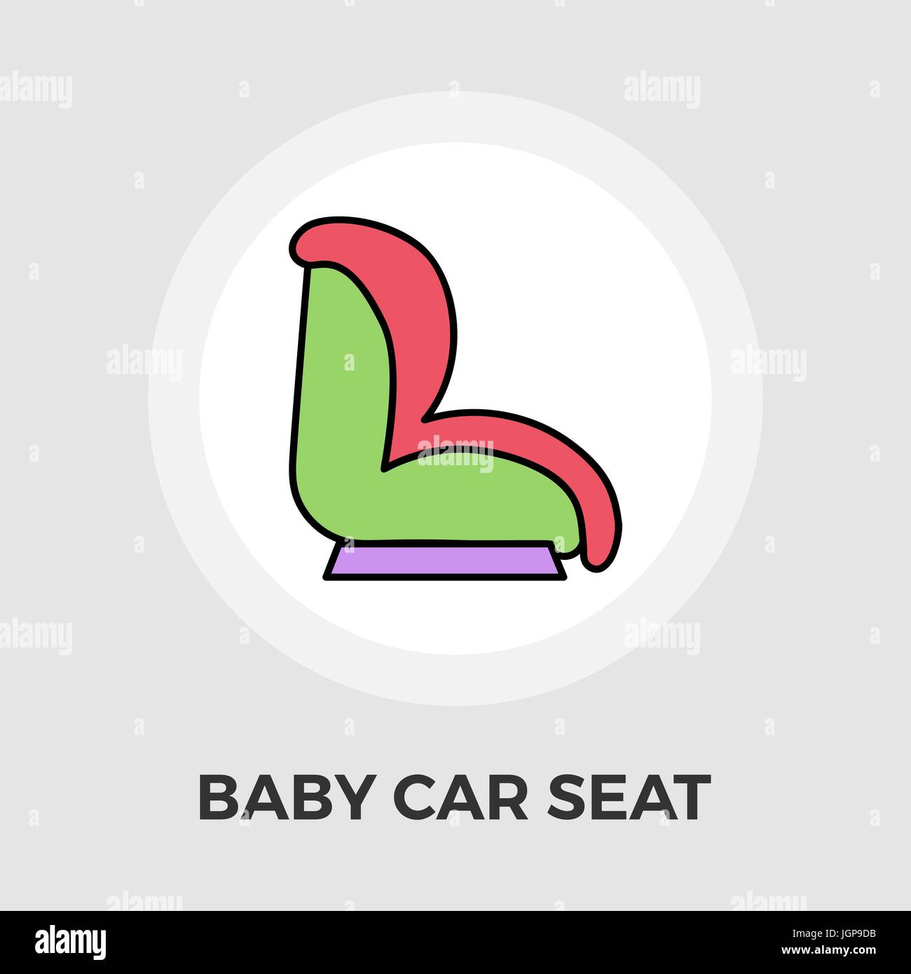 Child Car Seat Icon Vector. Flat icon isolated on the white background ...