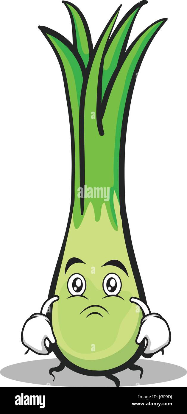 Sad face leek character cartoon Stock Vector Image & Art - Alamy
