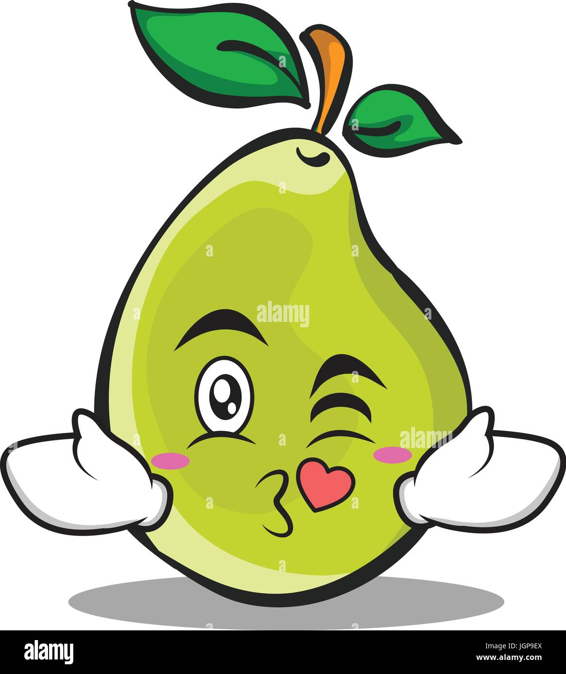 Kissing face pear character cartoon Stock Vector Image & Art - Alamy
