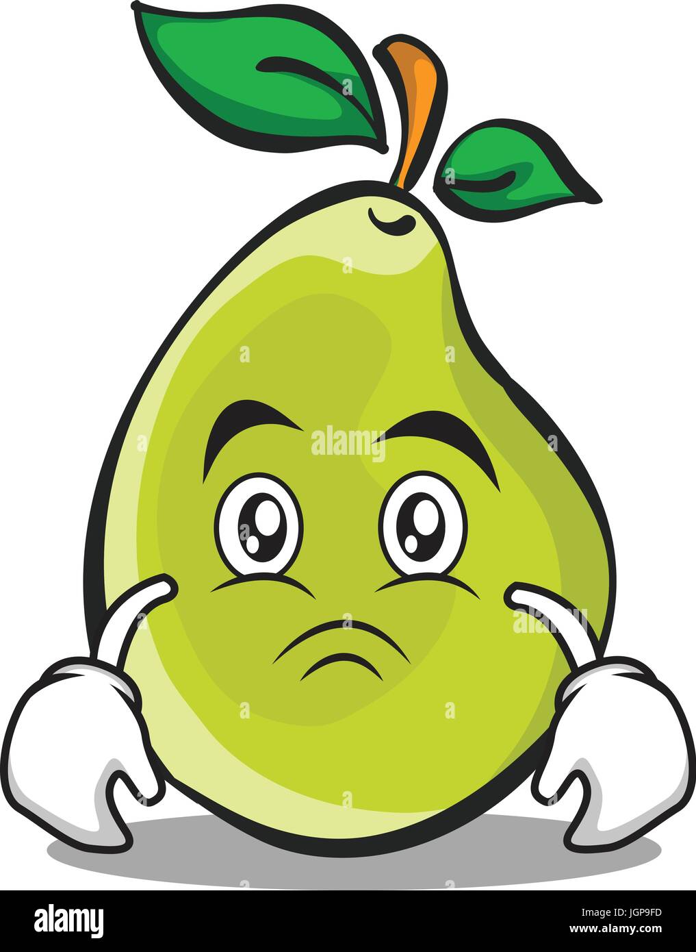 Sad face pear character cartoon Stock Vector Image & Art - Alamy