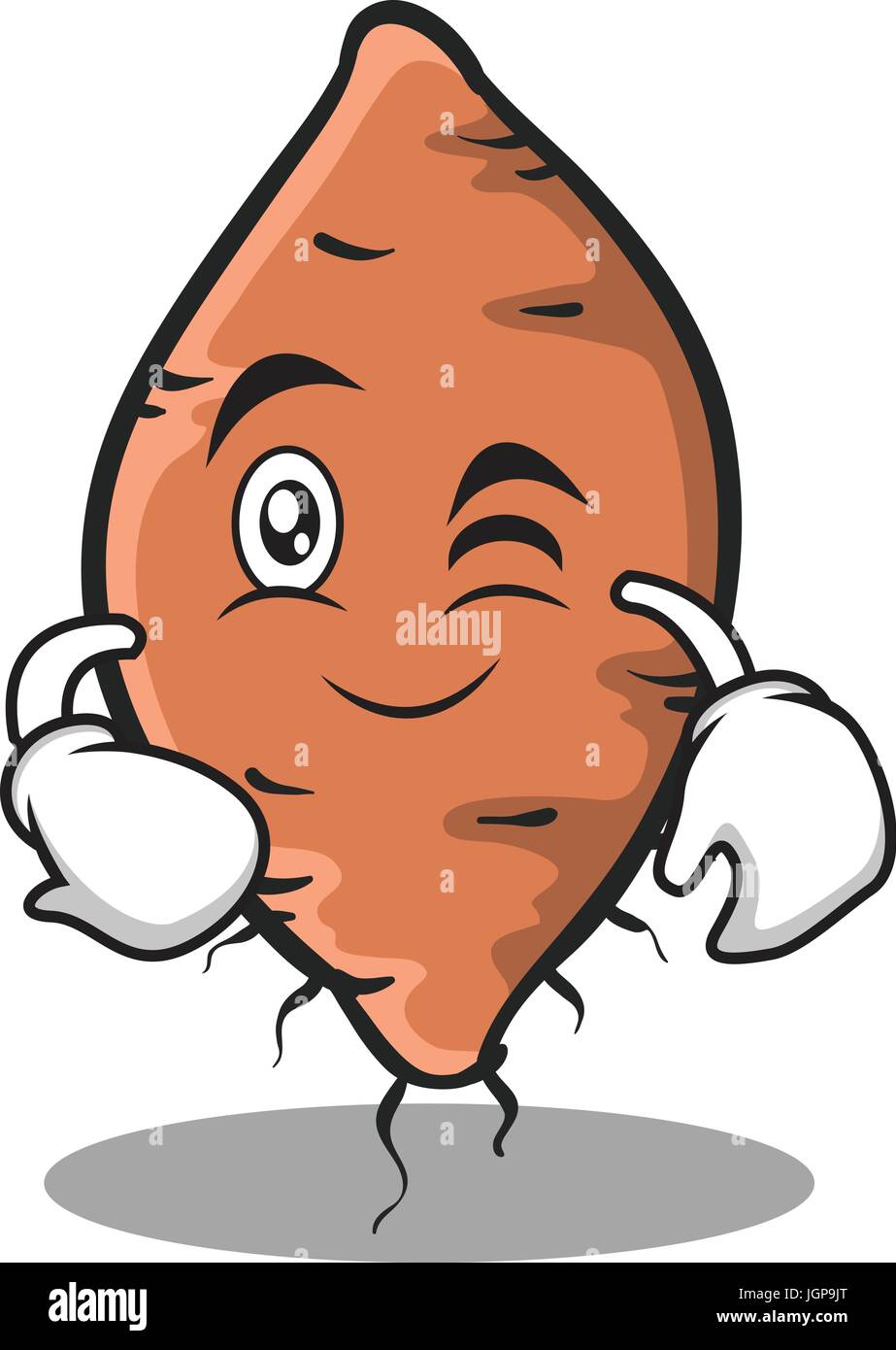 Wink face yam character cartoon style Stock Vector Image & Art - Alamy