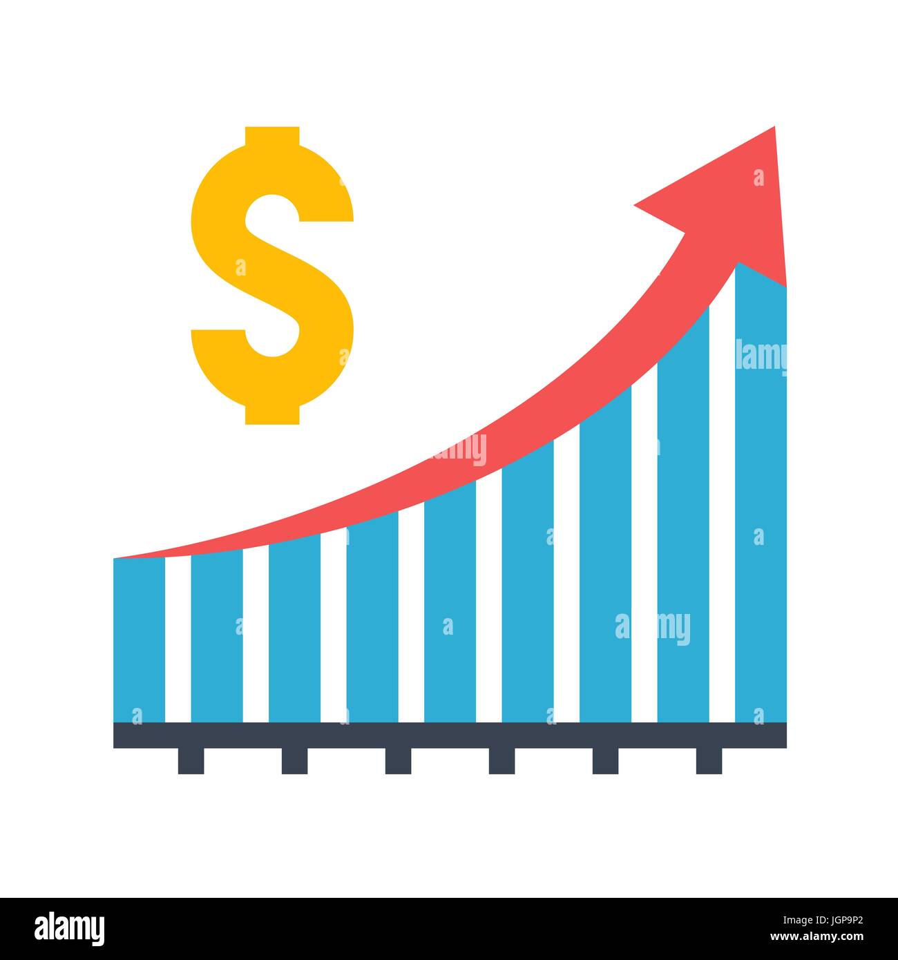 Bar Chart Vector Icon. Flat icon isolated on the white background ...