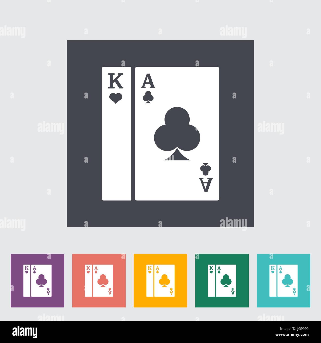 Play card. Single flat icon on the button. Vector illustration Stock ...