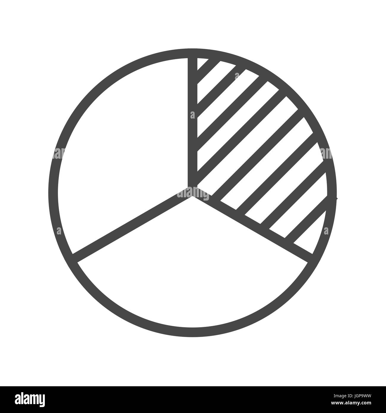 Pie Chart Thin Line Vector Icon. Flat icon isolated on the white ...