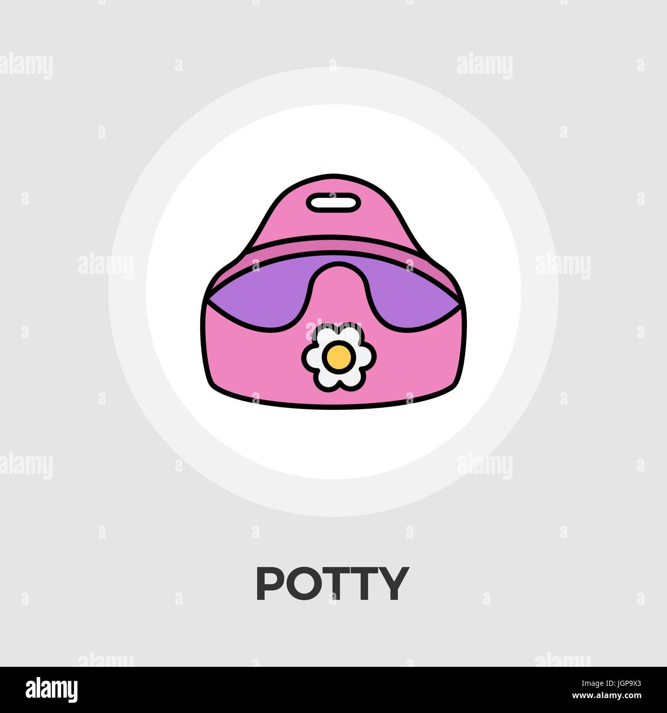 Potty icon vector. Flat icon isolated on the white background. Editable ...