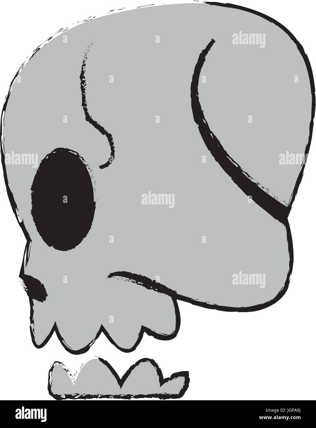 comic skull human side view image vector illustration Stock Vector ...