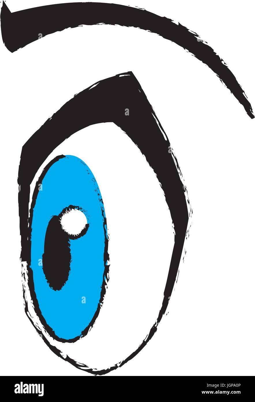 comic eye looking expression vision vector illustration Stock Vector ...