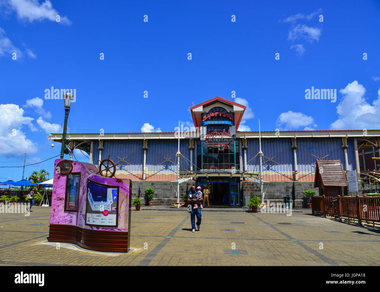 Port Louis, Mauritius - Jan 4, 2017. People at shopping mall in Port ...