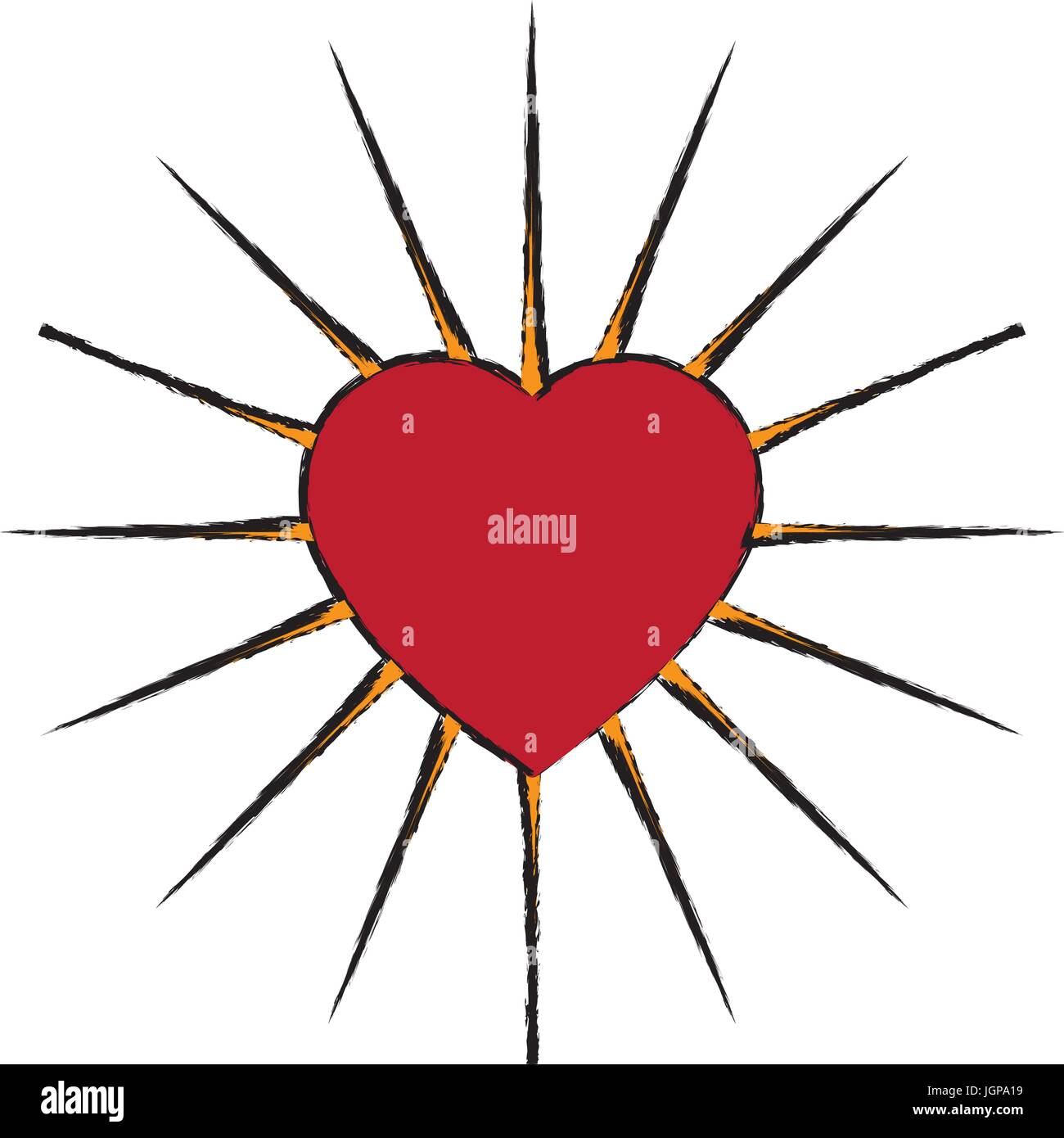 comic heart love decoration emblem vector illustration Stock Vector ...