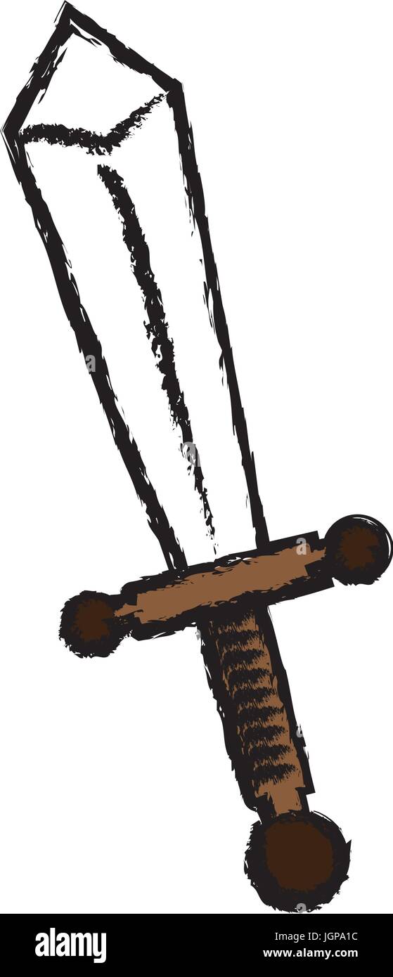cartoon sword weapon war metal comic vector illustration Stock Vector ...
