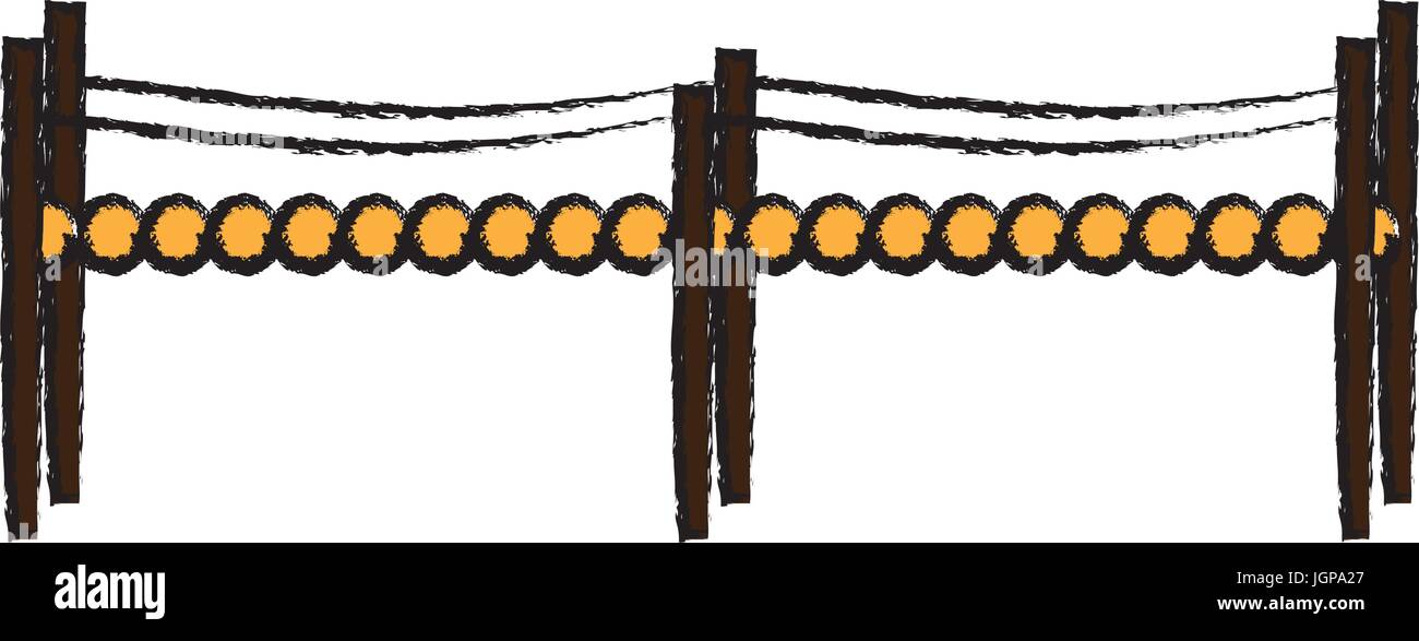 small bridge wooden fantasy fairy tale element vector illustration ...
