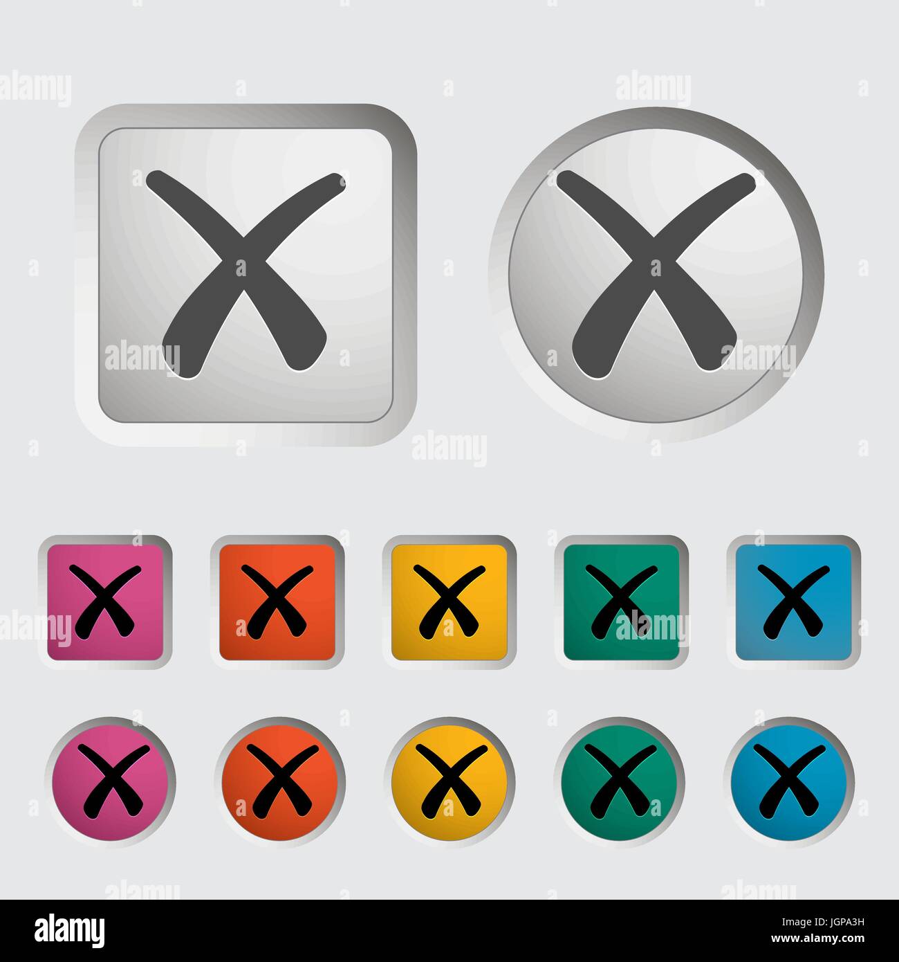 Delete button. Single icon. Vector illustration Stock Vector Image ...