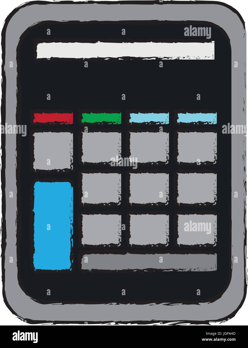 drawing calculator utensil math number technology vector illustration ...