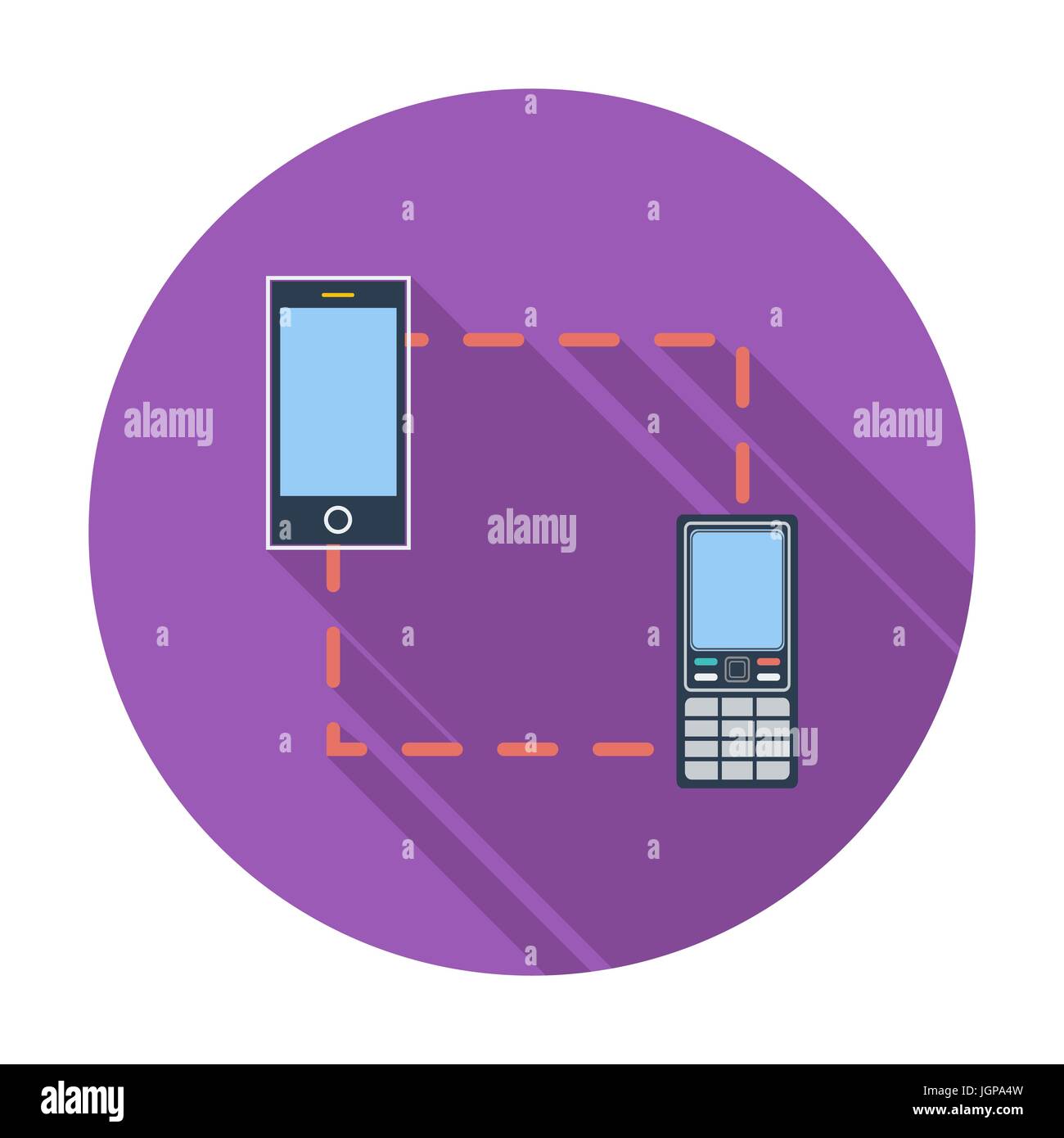 Phone Sync Single Flat Color Icon Vector Illustration Stock Vector Image And Art Alamy