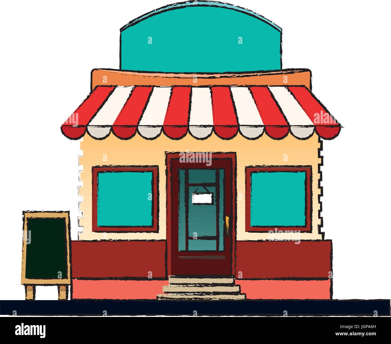 Old shopping mall exterior Stock Vector Images - Alamy