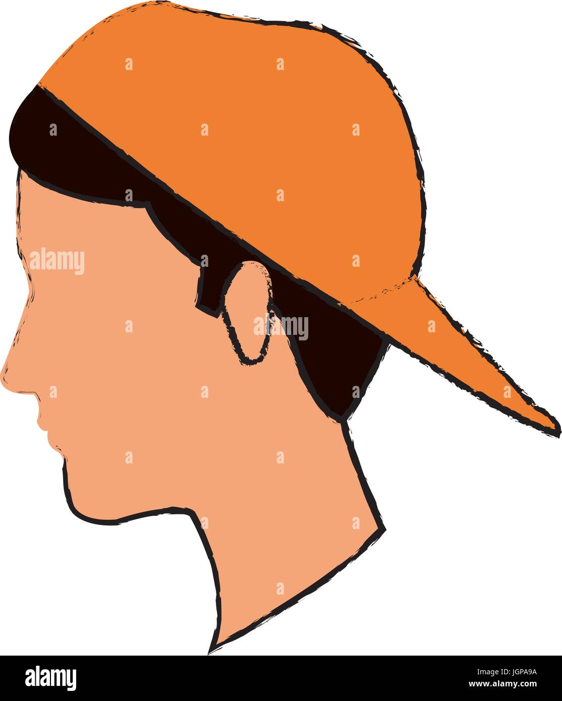 profile man character wear cap face image vector illustration Stock ...