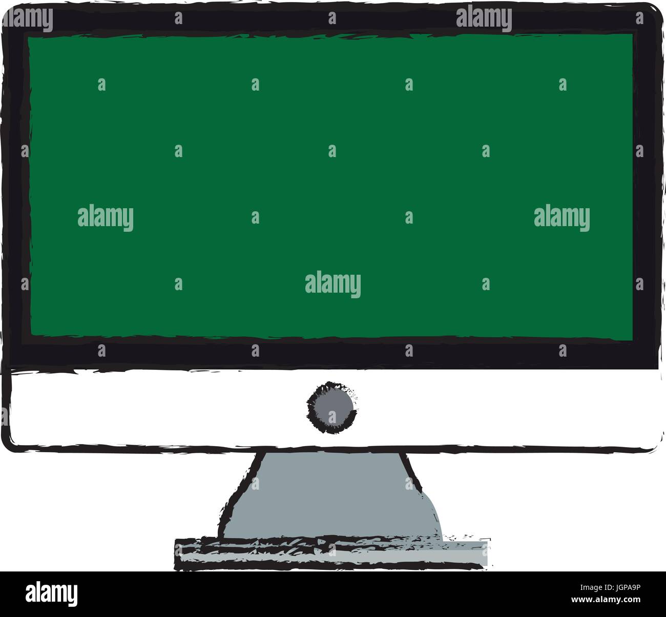 green screen monitor computer device vector illustration Stock Vector ...