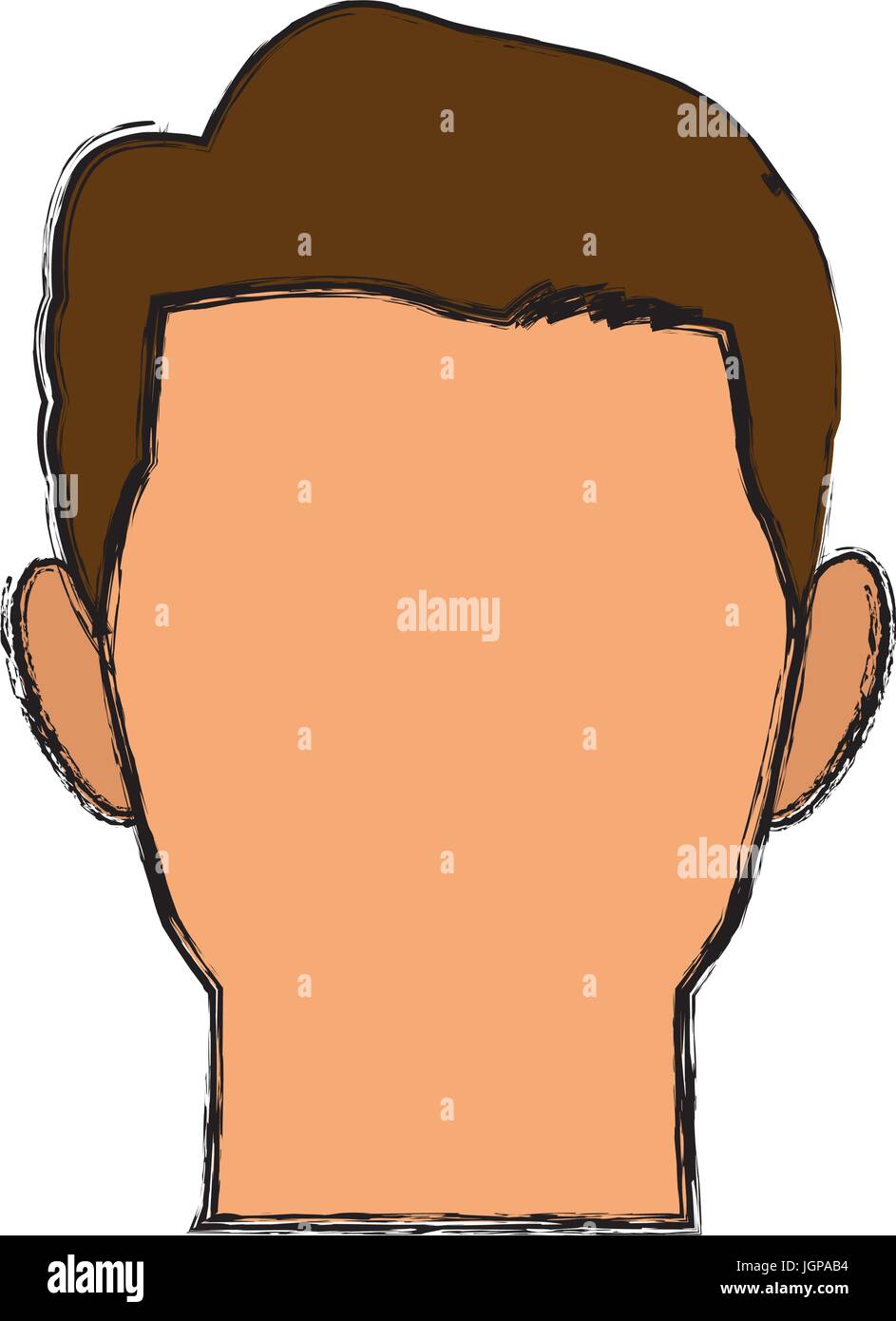 cartoon face man default people character vector illustration Stock ...