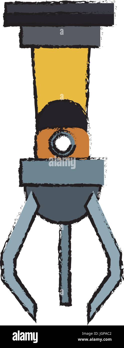 robotic machine tool isolated on white image vector illustration Stock ...