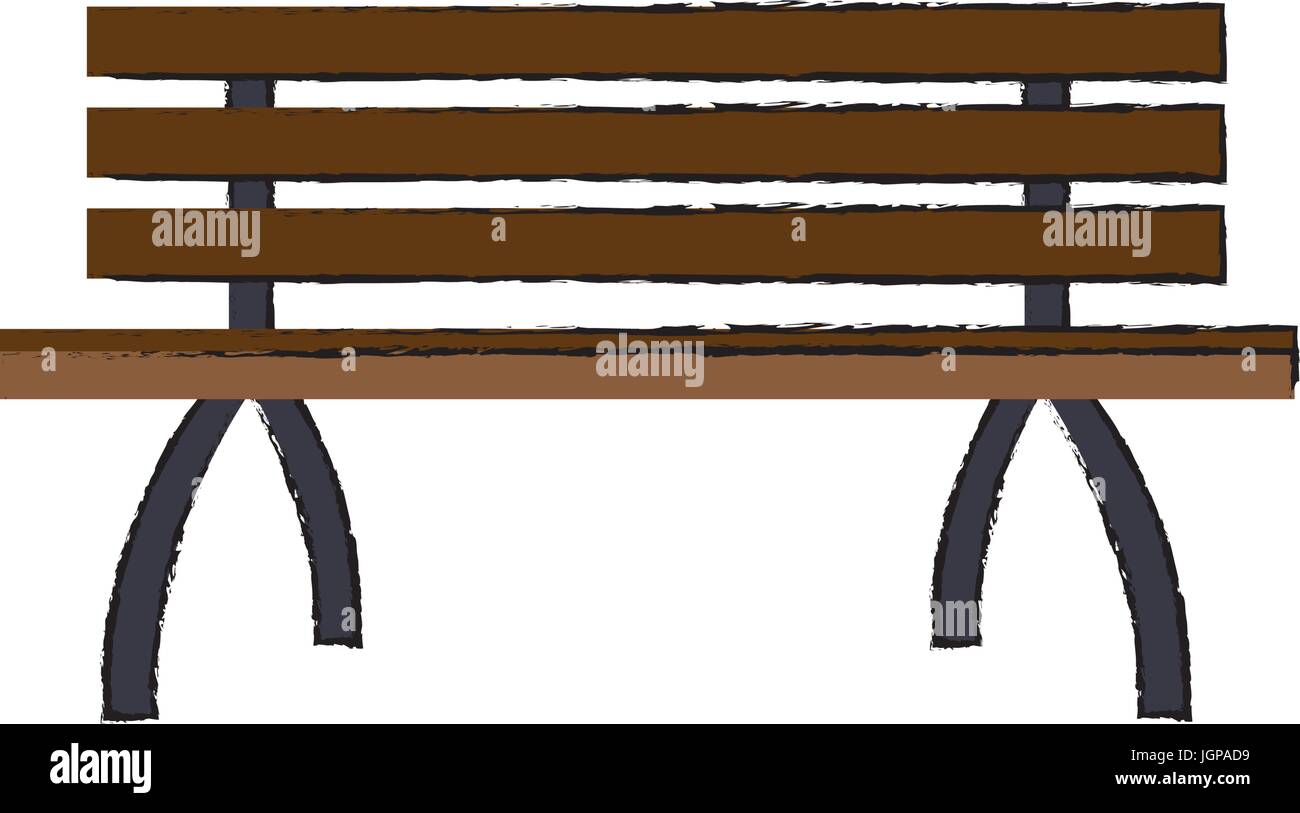 lonely brench furniture wooden image vector illustration Stock Vector ...