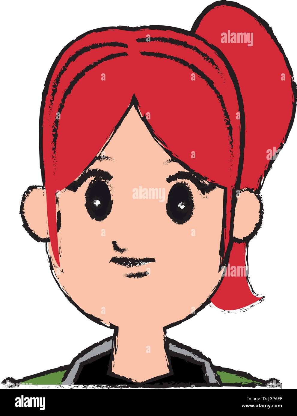 girl young smiling pretty cartoon vector illustration Stock Vector ...