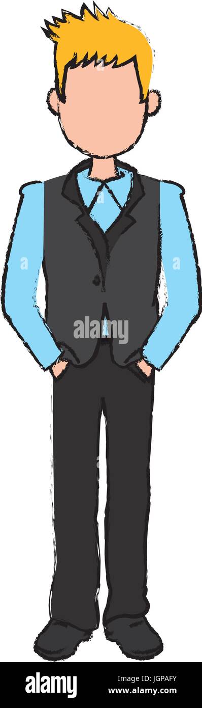 business man cartoon standing people employee vector illustration Stock ...