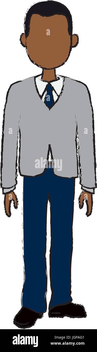 business man cartoon standing people employee vector illustration Stock ...