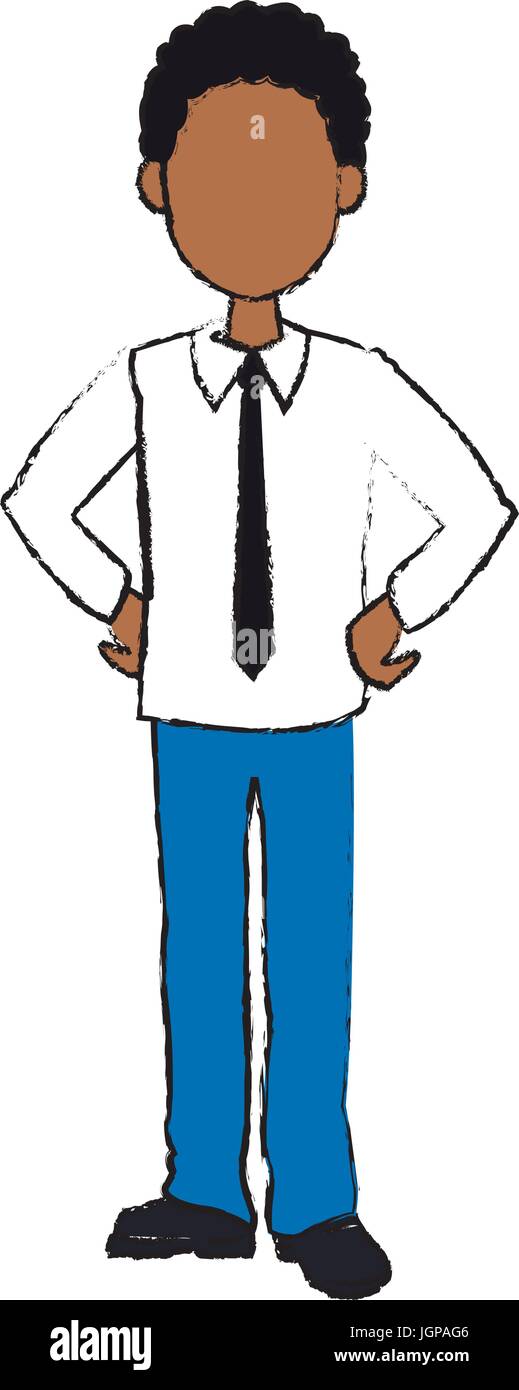 business man cartoon standing people employee vector illustration Stock ...
