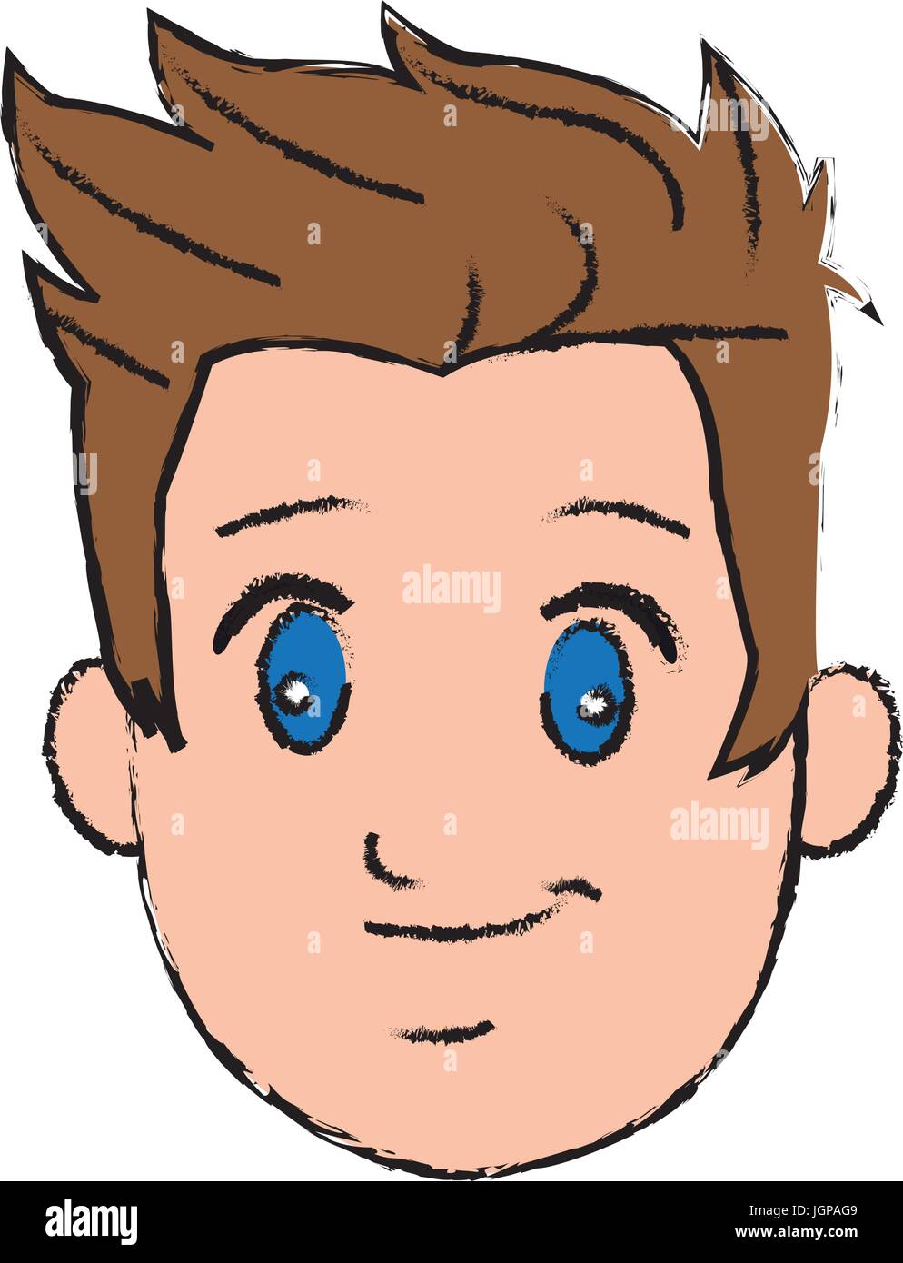 boy cartoon smiling child face vector illustration Stock Vector Image ...