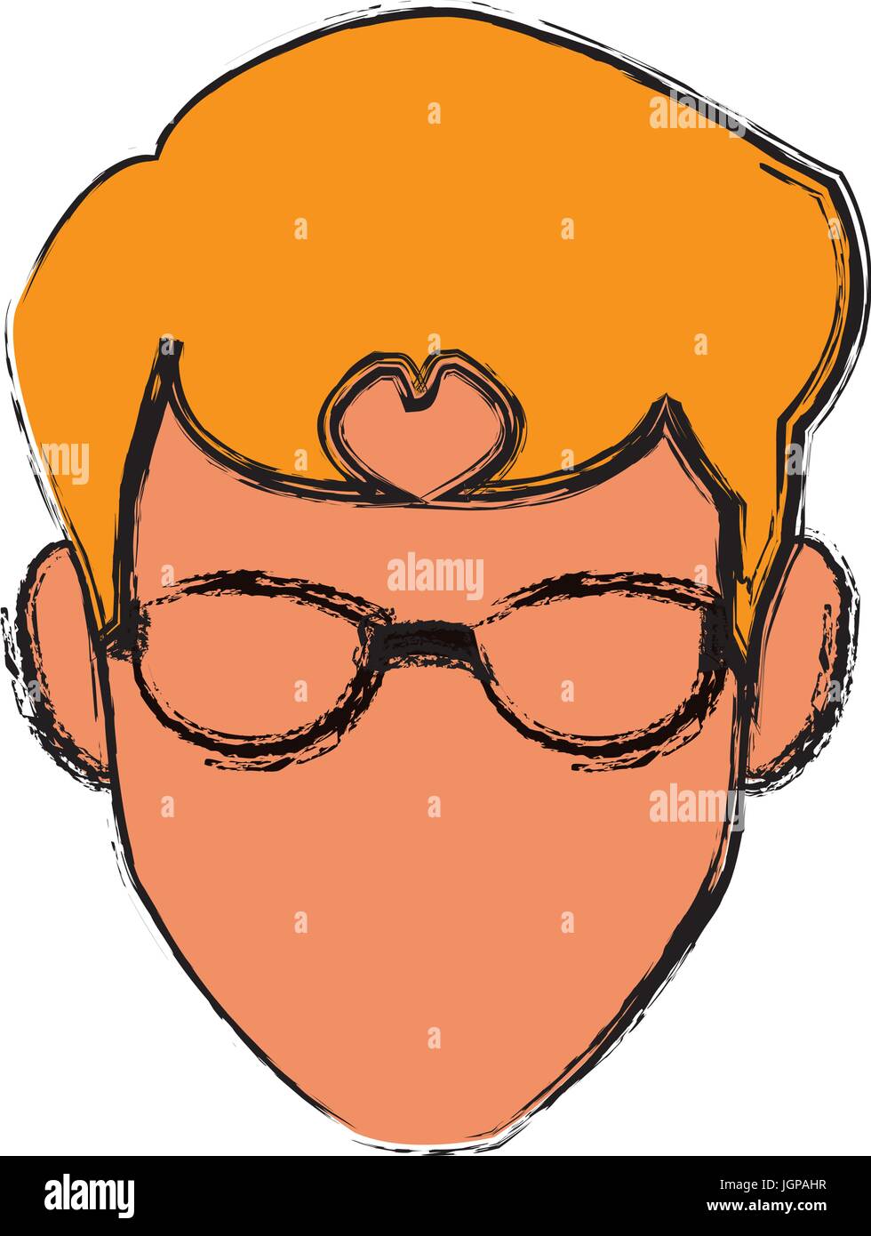 cartoon head young man faceless character vector illustration Stock ...