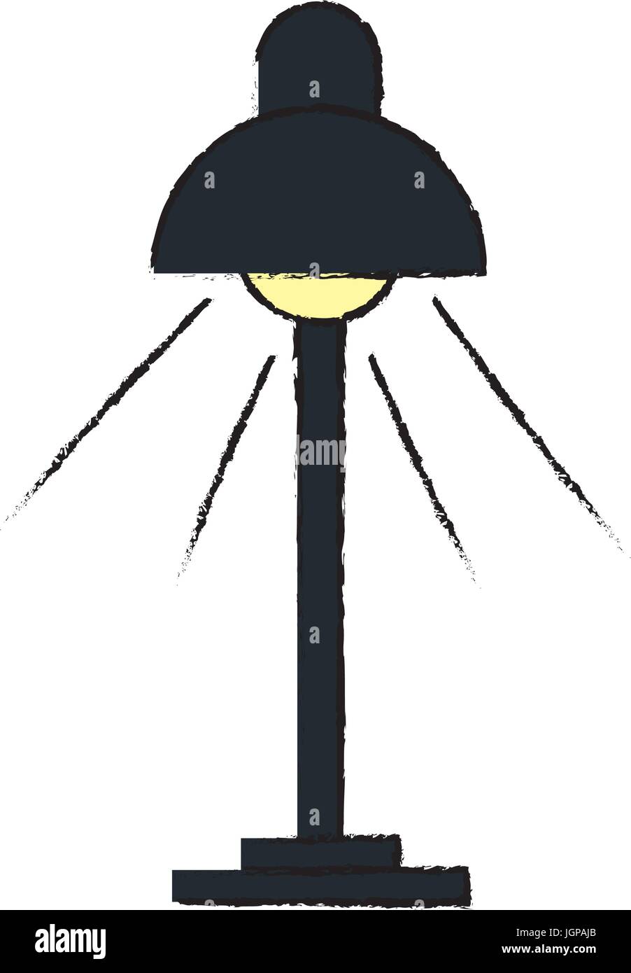 desk lamp light bulb electricity object vector illustration Stock ...