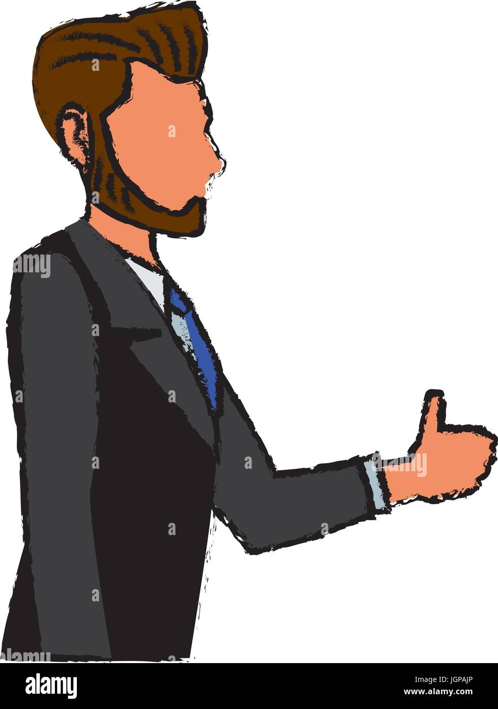business man cartoon standing people employee vector illustration Stock ...