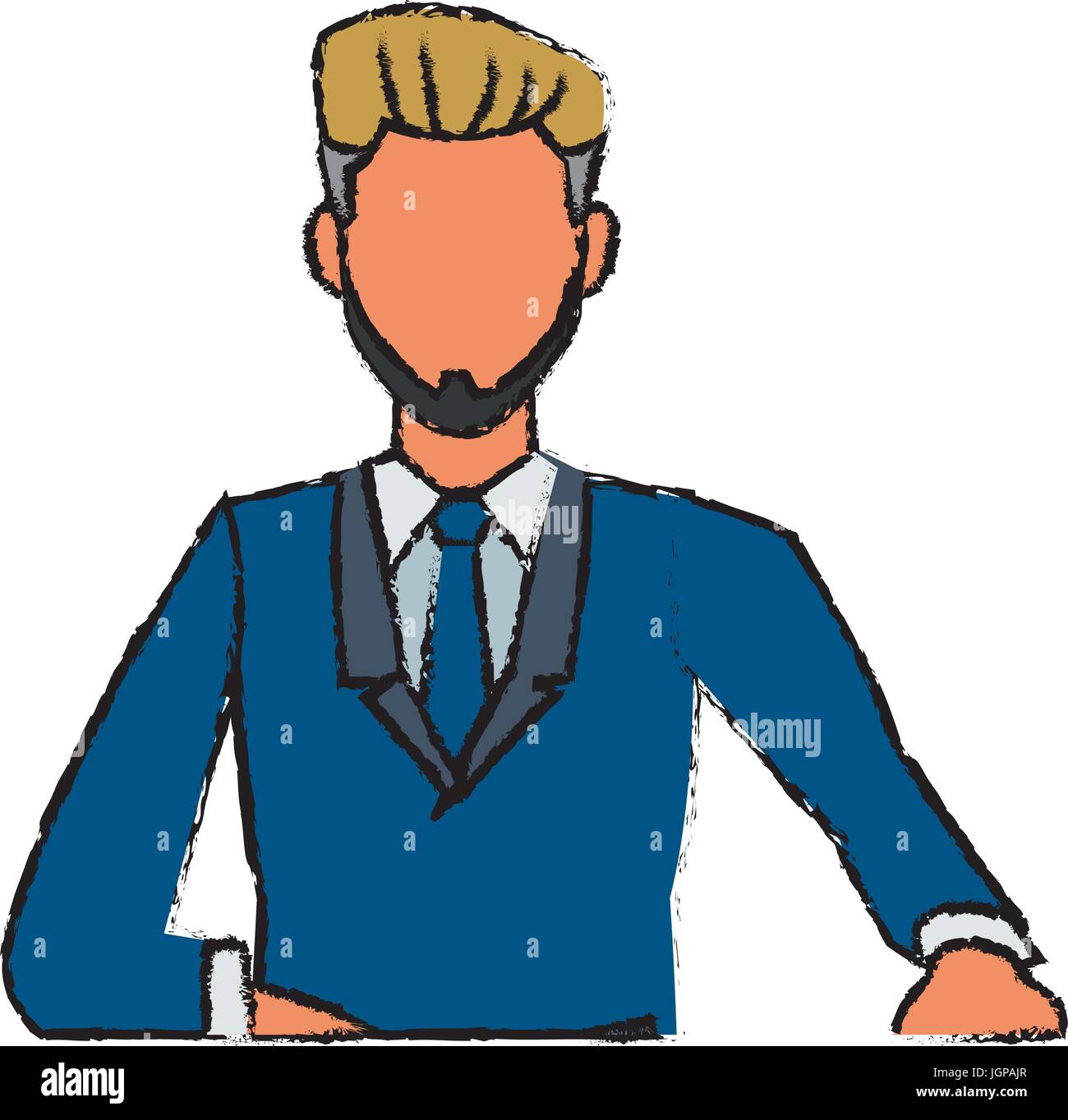 business man cartoon standing people employee vector illustration Stock ...