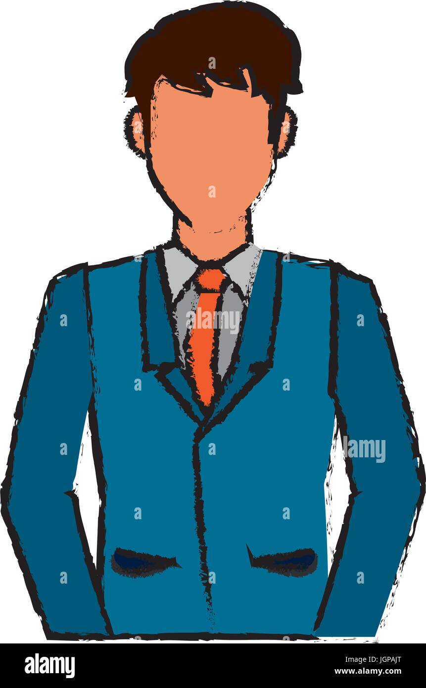 business man cartoon standing people employee vector illustration Stock ...