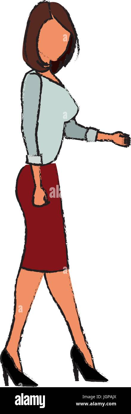 business woman character standing people vector illustration Stock ...