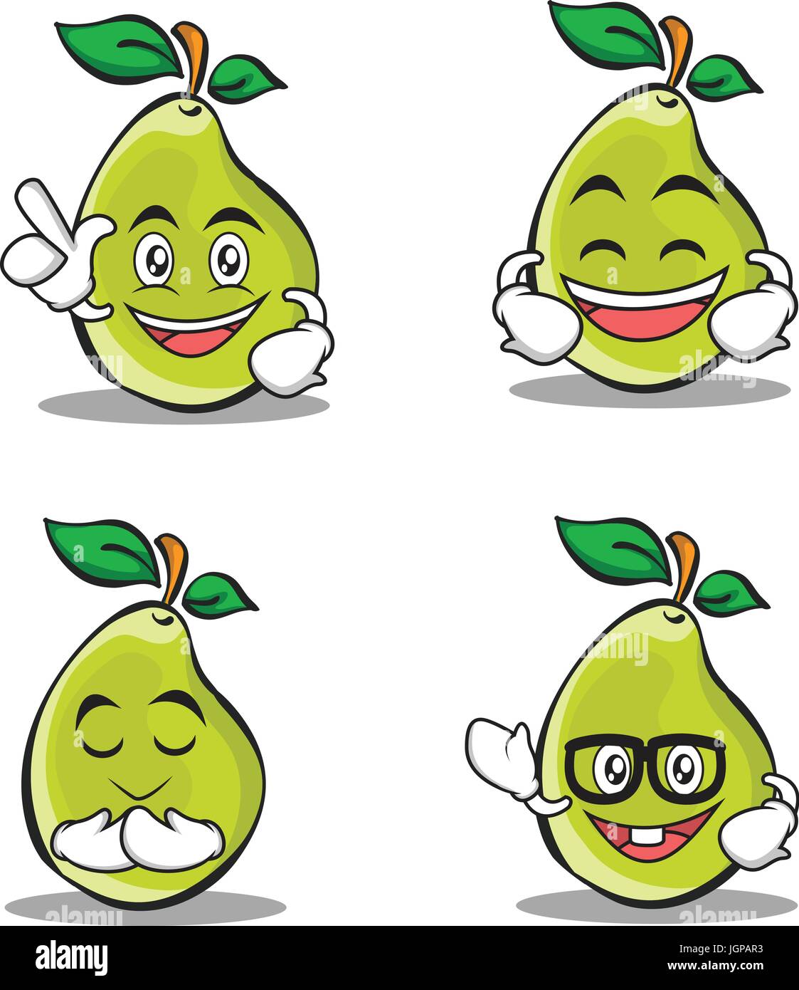 Set of pear character cartoon style Stock Vector Image & Art - Alamy