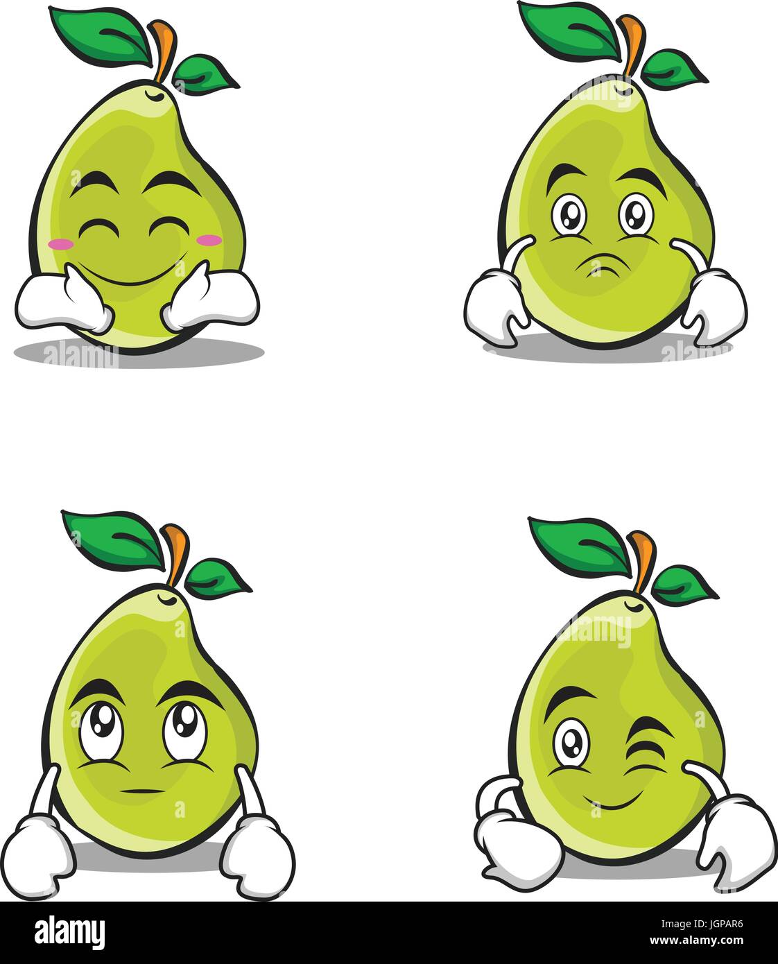 Character of pear cartoon set Stock Vector Image & Art - Alamy