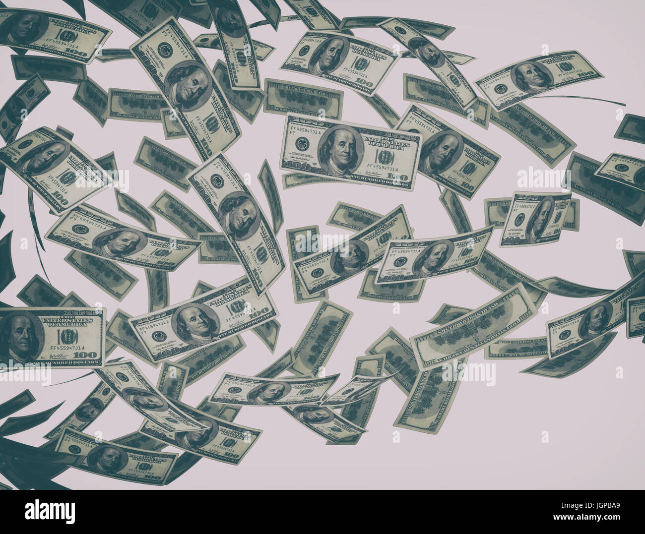 Falling bills isolated on white backgrownd Stock Photo - Alamy